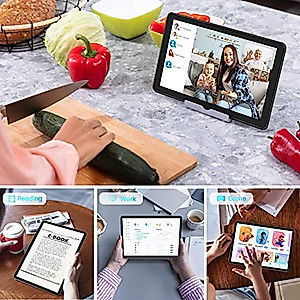 10 Inch Android Tablet pc, Android Tablet, 4 RAM 64GB ROM 128GB Expand, IPS HD,2.5D G+G Touch Screen,Google Certificated Wi-Fi Tablets,Dual Camera, Black-(with Leather case)…