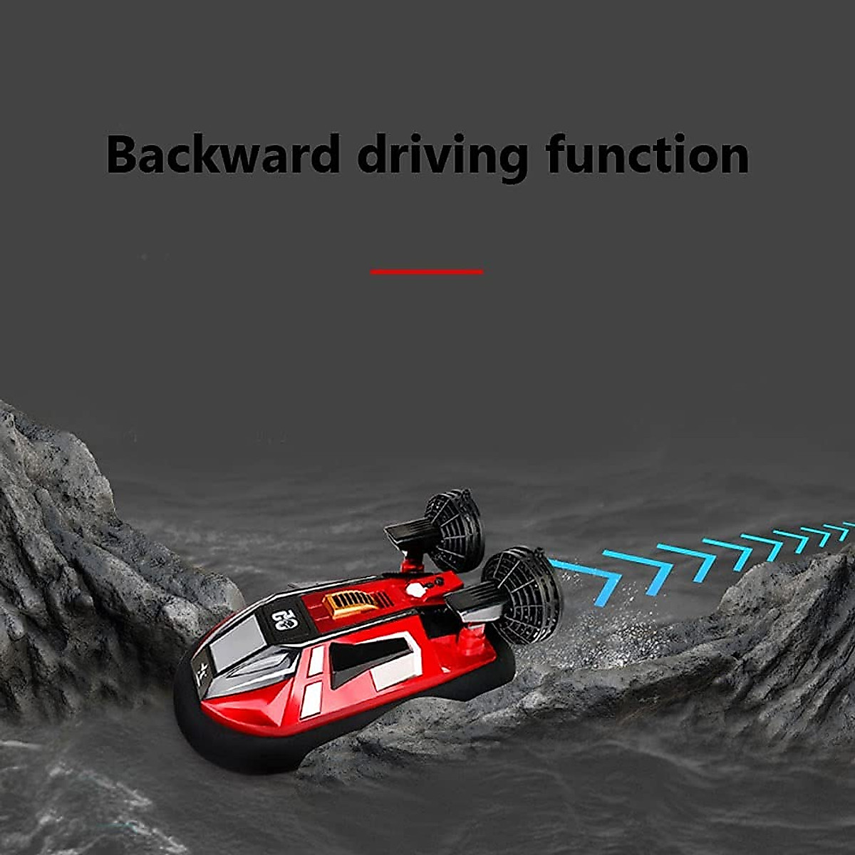 QAQQVQ Remote Control Hovercraft Boat for Land and Water 2.4 GHz Radio Control Amphibious Vehicle Toy with Double Power, 1:10 Electric Watercraft RC Racing Boat Gifts for Boys Girls