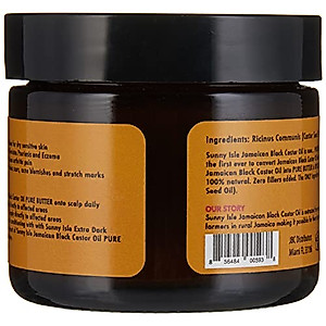 Sunny Isle Jamaican Black Castor Oil Pure Butter, Brown, 2 Fluid Ounce