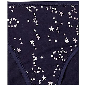 Amazon Essentials Women's Cotton High Leg Brief Underwear (Available in Plus Size), Pack of 6, Multicolor/Dots/Stars/Stripe, Large