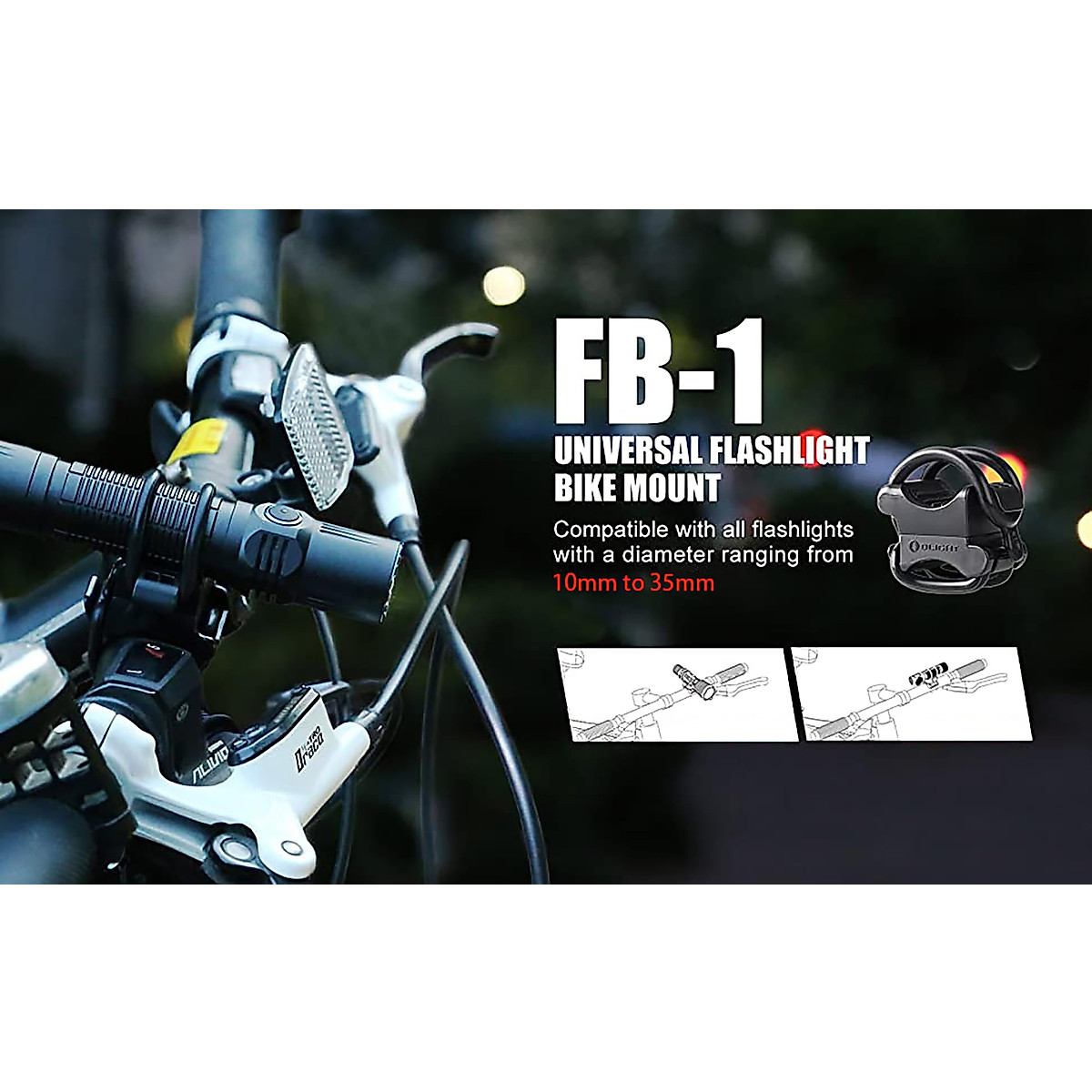 OLIGHT FB-1 Universal Flashlight Bike Mount for Flashlight (Bike Lighting Mount Accessories)