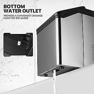 mollie Ice Machine Maker Countertop, 32 Ice Square Cubes Ready in 20 Mins, 33lbs/24 hrs, Self-Cleaning Ice Machine, 2 Size Ice Cubes for Kitchen Office Bar Party, 2.5L Water Tank