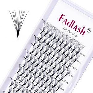 Lash Extension 10D Premade Volume Eyelash Extensions .05 .07 Thickness Premade Lash Fans Pointed Base Middle Stem Eyelash Extension Supplies(10D-0.05-D，Mix 8-14mm)