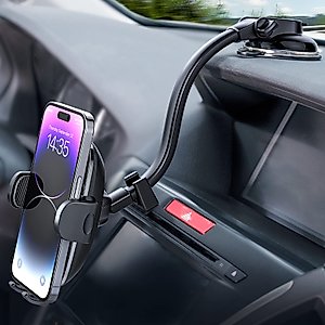 APPS2Car Car Phone Holder Mount, Universal 3-in-1 Dashboard/Windshield/Air Vent Cell Phone Holder, [Stronger Suction & Anti-Shake Stabilizer] Gooseneck Truck Phone Mount Compatible with iPhone