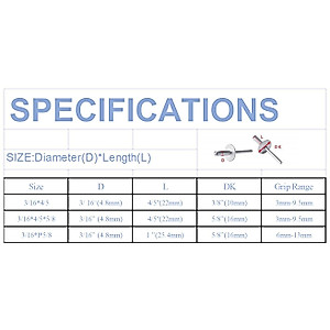 ALL Black 3/16" x 1Large Flange Tri-Fold Exploding Aluminum Pop Rivets 50pcs