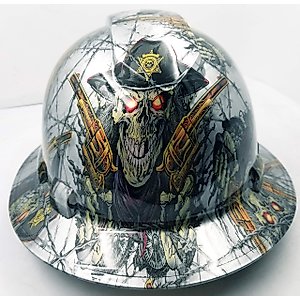 Wet Works Imaging Customized Pyramex Full Brim DIRTY DIRTY HARRY HARD HAT with Ratcheting Suspension CUSTOM LIDS CRAZY SICK CONSTRUCTION PPE