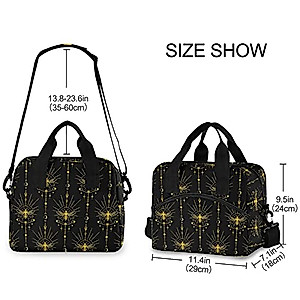 Lunch Bag Cooler Tote Bag Thermal insulated large Bee Moon Sun Star for student travel School Work Portable Pocket Adjustable Shoulder Strap