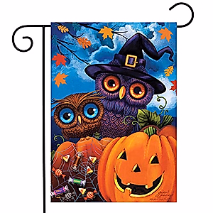 Happy Halloween Owls Garden Flag Jack o'Lantern 12.5" x 18" Briarwood Lane