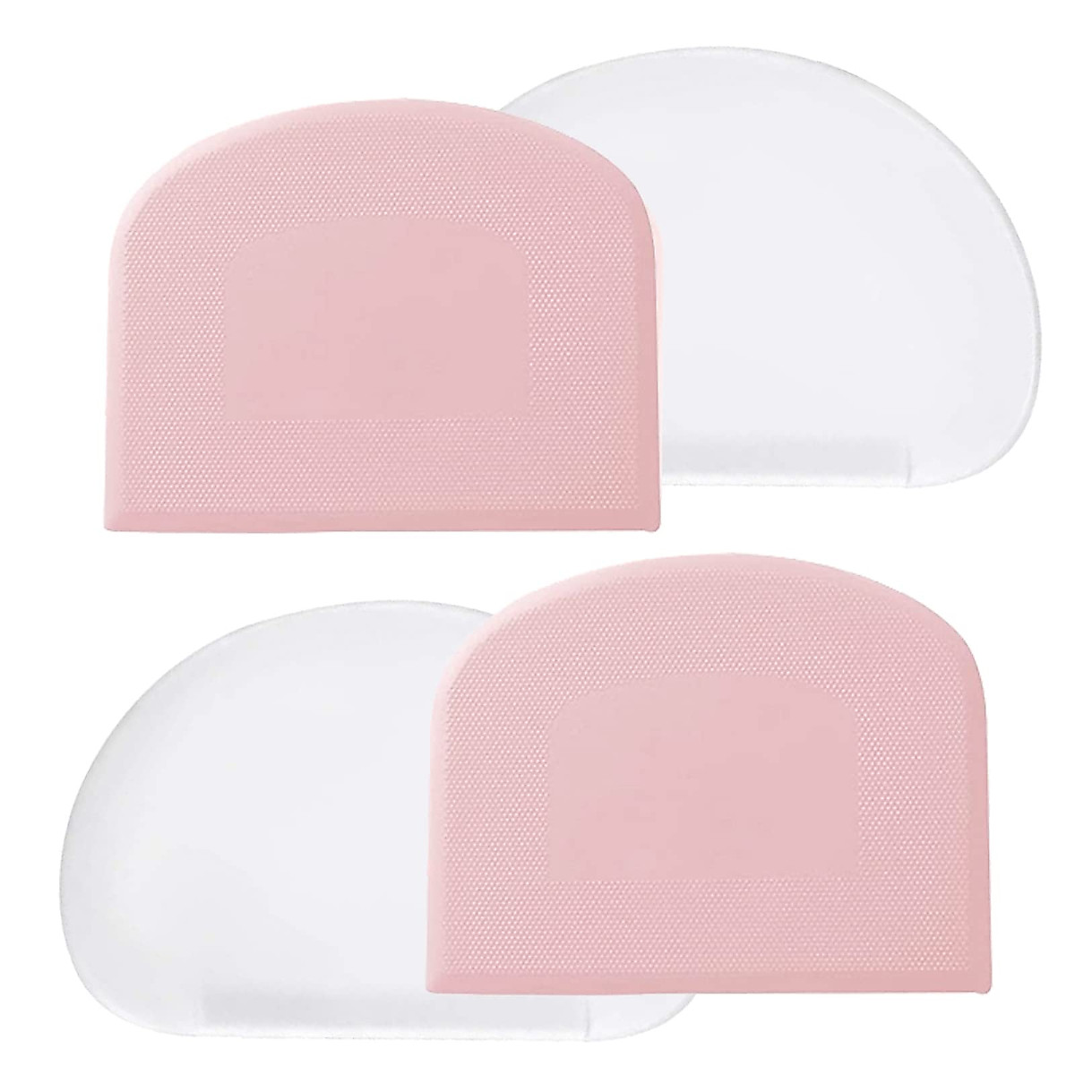 BOMJJOR Dough Bowl Scraper Silicon Dough Scrapers Home Kitchen Food Grade PE Backing Dough Blenders Hard Cutter for Cooking Bread Cake Mixing Dough Scrapers 4 Pack