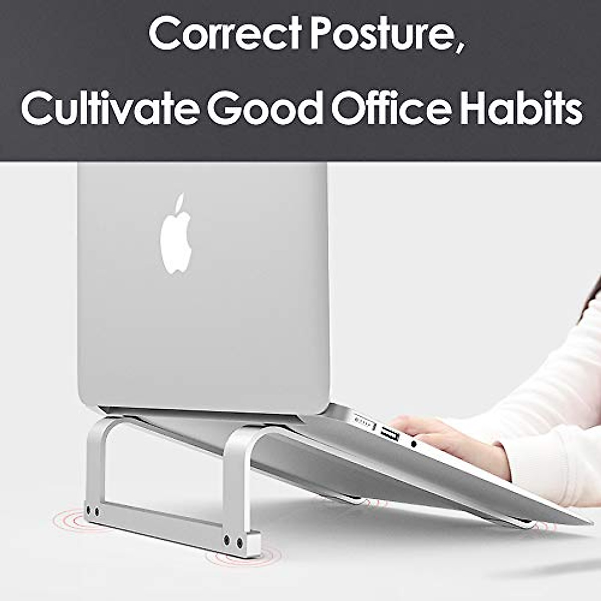 SKYZONAL Laptop Stand Aluminum Ventilated Stand Ergonomic Riser (Silver)