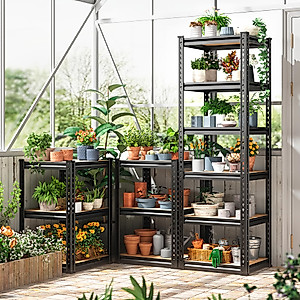 REIBII Storage Shelves, 6 Tier Garage Storage Shelving Units Loads 2250LBS, 72’’H Adjustable Heavy Duty Metal Shelves for Storage Rack for Warehouse Pantry Kitchen Closet,16’’W X16’’D X72’’H