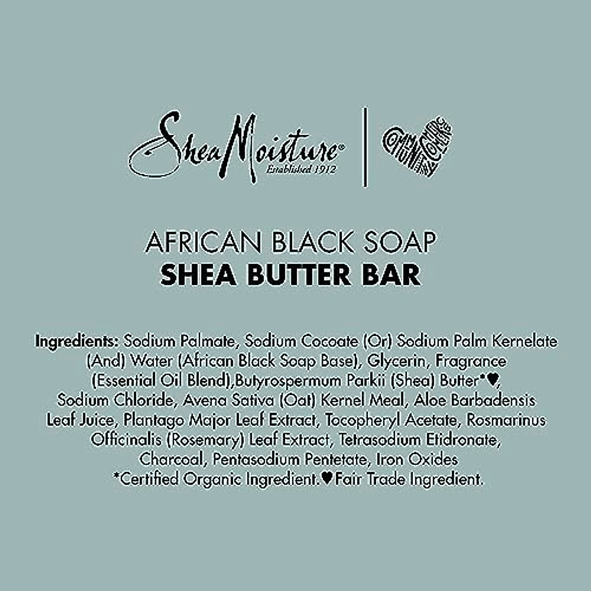 SheaMoisture Bar Soap African Black Soap for Troubled Skin Cleanser with Shea Butter 8 oz