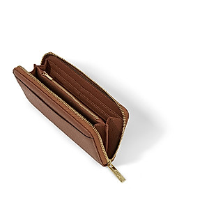 KATIE LOXTON Cara Womens Medium Vegan Leather Zippered Card Holder Wallet Cognac
