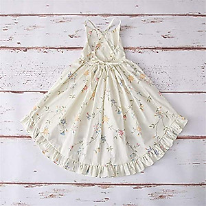 KISSOURBABY Toddler Baby Girls Summer Floral Dress Sleeveless Princess Party Casual Holiday Dress Beach Sundress(A7Beige110)