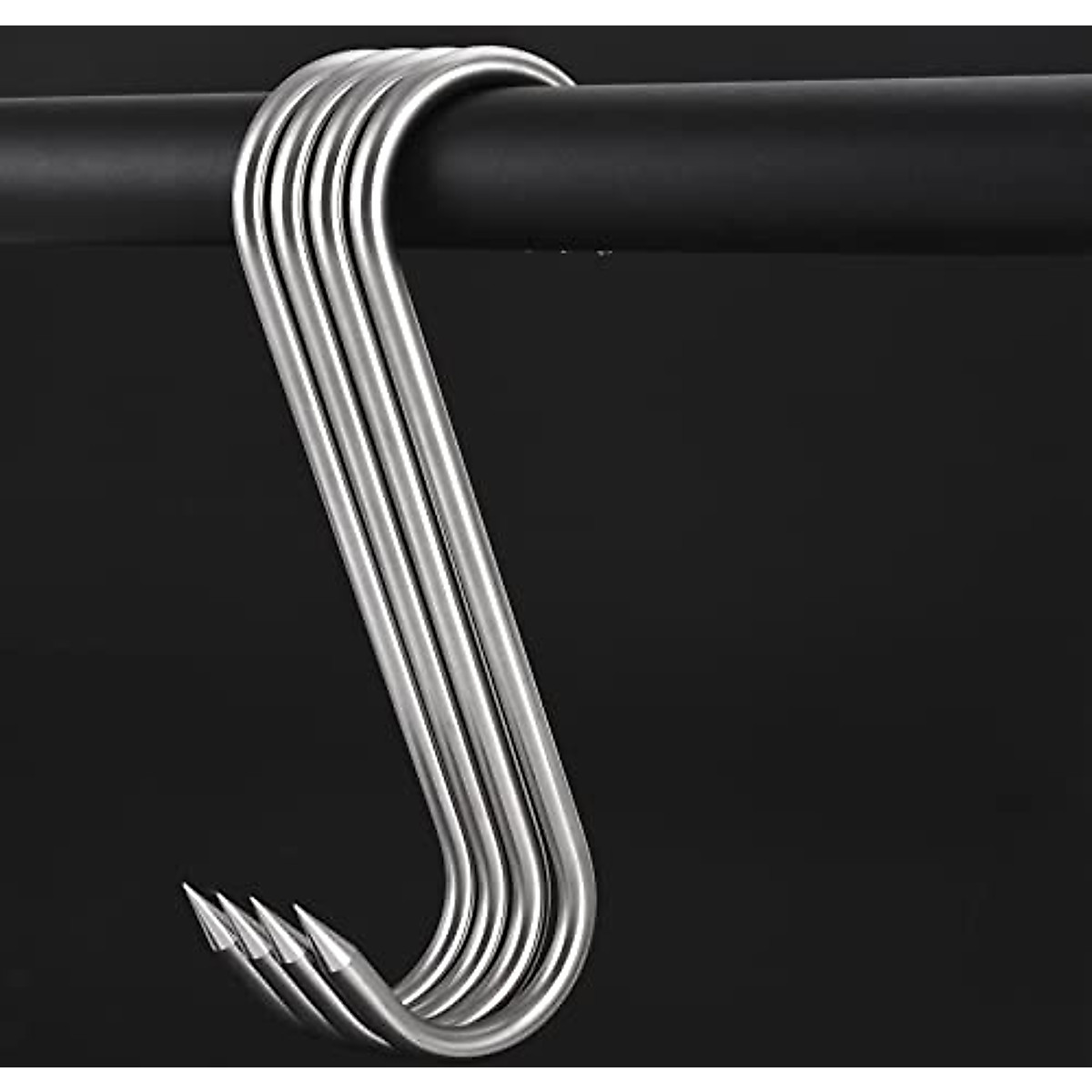 HONSHEN 10 Inch Meat Hook, Heavy Duty 10mm S-Hooks Stainless Steel Meat Processing Butcher Hooks (10mm10inch)
