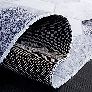 Safavieh Faux Hide Collection Machine Washable Slip Resistant 5' x 8' Ivory/Grey FAH546A Rustic Lodge Modern Glam Bedroom Living Room Area Rug