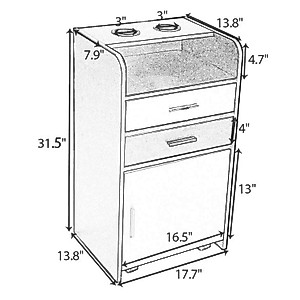 Beauty Salon Station with Drawers, Salon Rolling Cart, Barber Organizer with Wheels, Hair Stylist Equipment Makeup Spa Cart, Hairdryer Holder, Black