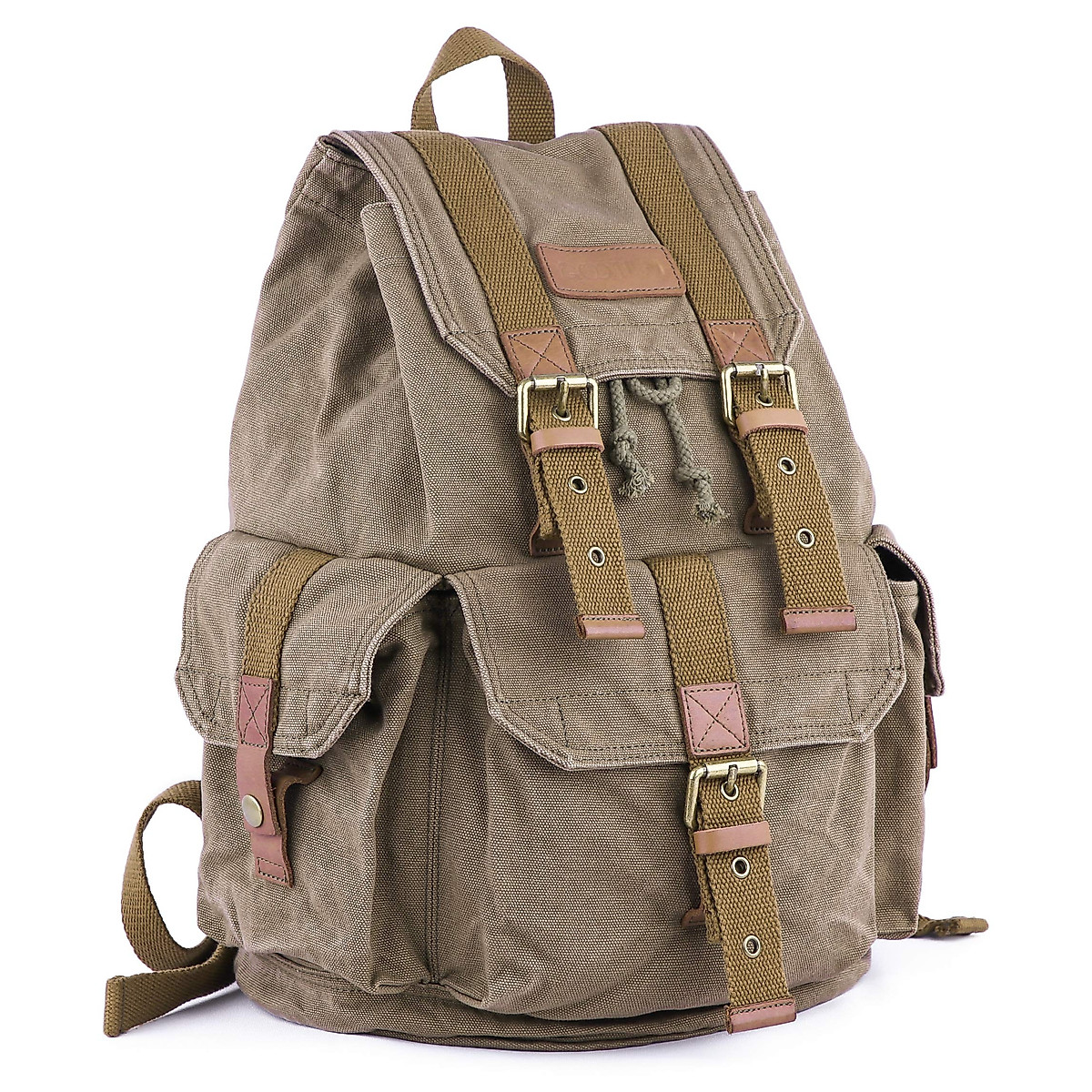 Gootium 21101AMG-S Specially High Density Thick Canvas Backpack Rucksack, Army Green Size Small