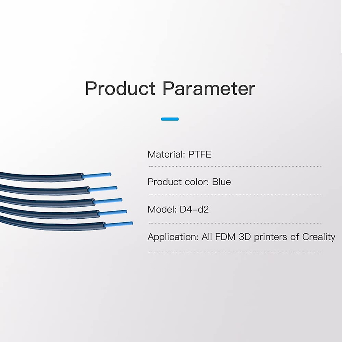 Creality Official 2 Meter Capricorn Teflon Tube PTFE Bowden Tubing 1.75mm Filament, Low Friction for Ender 3 Ender 3 Pro Ender 3 V2, Ender 5 Ender 5 Pro, CR-10, CR-6 SE All FDM 3D Printer of Creality
