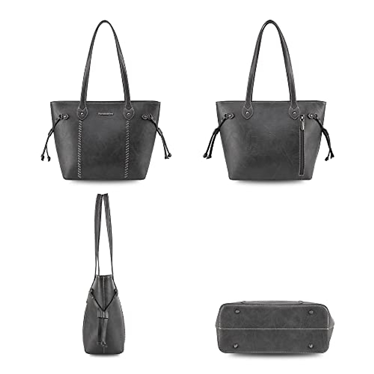 Montana West Tote Bags for Women Top Handle Gray Satchel Purses and Handbags Ladies Shoulder Bags Vegan Leather,MWC-G097-DGY