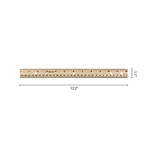 Fiskars Wood Ruler - 12" Straight Edge Ruler for Kids - Back to School Supplies for Students