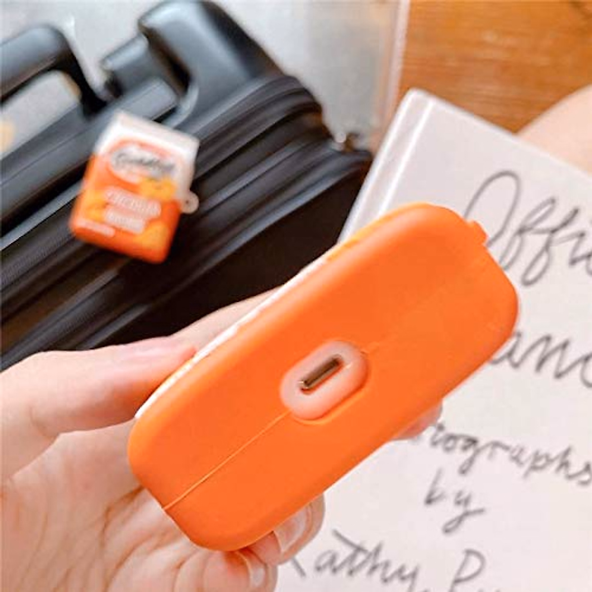 Suublg Silicone Cute Airpods Pro Chocolate Case with Keychain, Cartoon Snacks Potato Chips 3D Candy Design Airpod Pro Accessories Charging Protective Cover Compatible for Airpods (Goldfish)