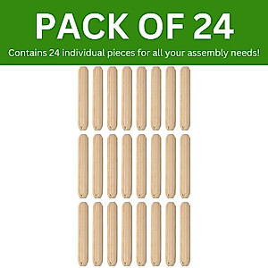 Spare Hardware Parts Replacement for IKEA Wooden Fluted Dowel Pin (101375) Pack of 24
