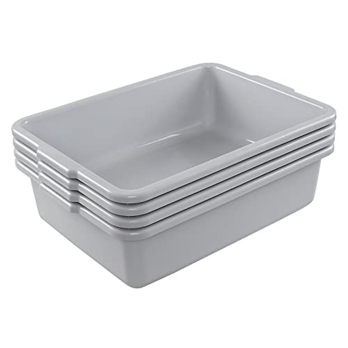 Sosody 24 L Plastic Commercial Bus Tubs, Large Utility Bus Boxes, 4-Pack