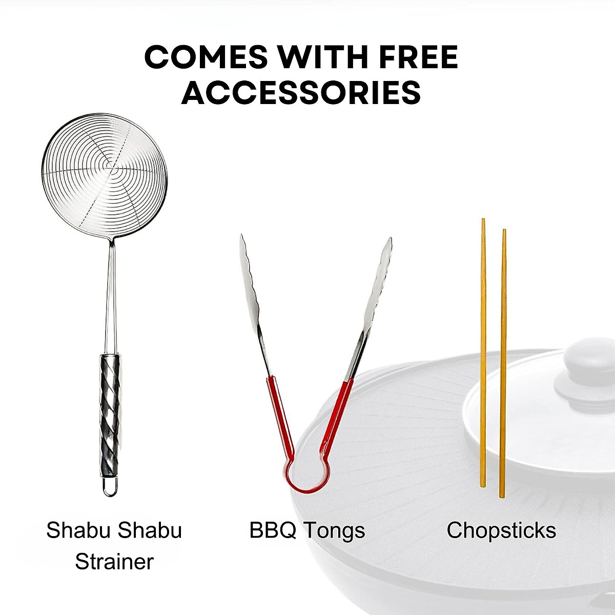 OVENTE Electric Hot Pot and Grill Combo, 2-in-1 Portable Countertop Cooker with Temperature Control Perfect for Korean BBQ, Shabu Shabu and Soup with Free Strainer, Chopsticks and Tong, Black GH10133B