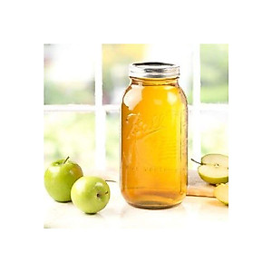 Ball Wide Mouth Half Gallon 64 Oz Jars with Lids and Bands, Set of 6, Clear