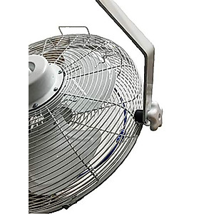 VES Moisture Resistant Outdoor Wall/Ceiling Mount Shop Fan/Industrial Basket Fan for Cooling and Ventilation (18 inch, White)