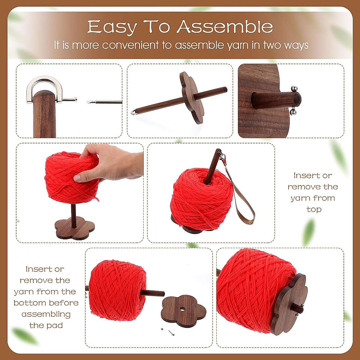 Adjustable Portable Wrist Yarn Holder with Crossbody Strap, Wooden Wrist Yarn Holder for Crocheting, Detachable Crochet Yarn Ball Holder, Yarn Ball Storage Rack for Knitting Craft Lovers Gift