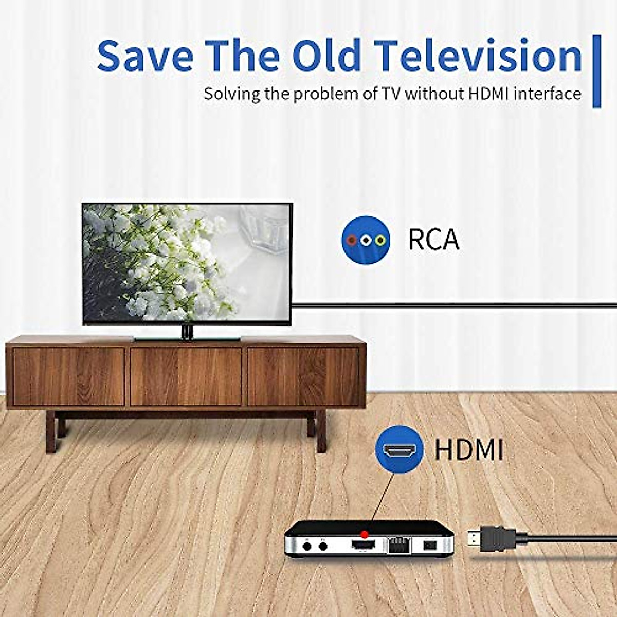 HDMI to RCA Cable, 1080P 5ft/1.5m HDMI Male to 3-RCA Video Audio AV Cable Connector Adapter Transmitter for TV HDTV DVD