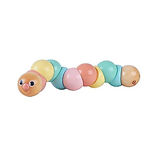 Classic World Wooden Twisting Caterpillar, Colorful Wooden Toy for 1 Year Baby & Toddler Early Learning Education, Pink