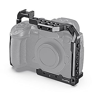 (New Version) SMALLRIG GH5 GH5 II GH5S Camera Cage with Built-in Cold Shoe and NATO Rail for Panasonic GH5 II/ GH5 / GH5S - CCP2646