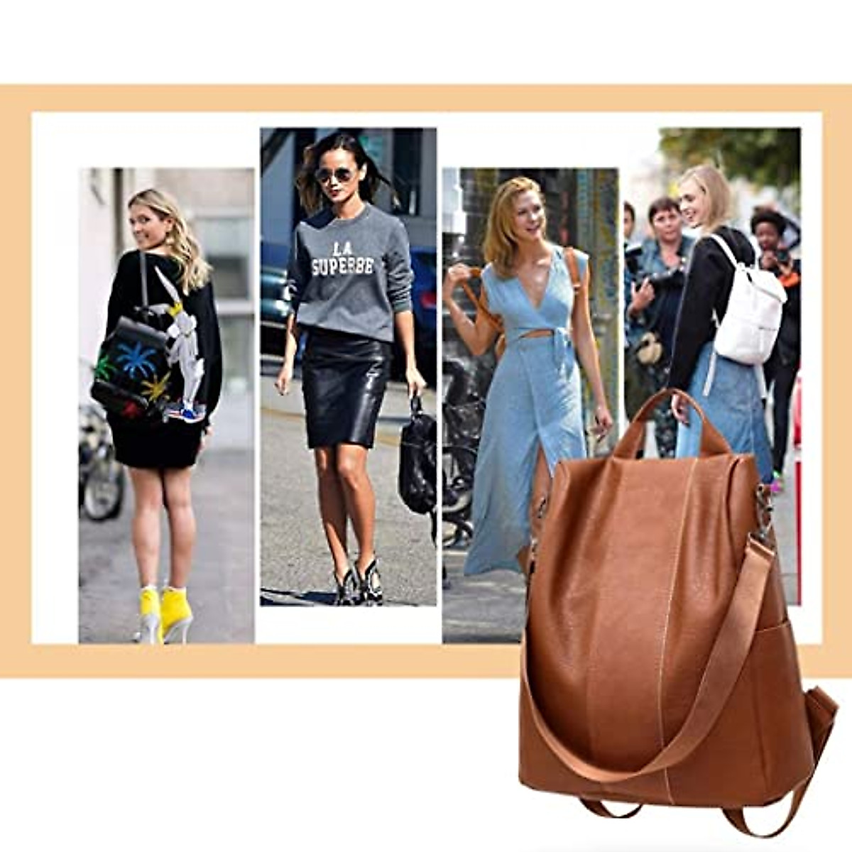 Limited Edition Leather Ladies' Anti-theft Backpack - Schoolbag Versatile Fashion Leisure Soft Leather Backpack (Brown)