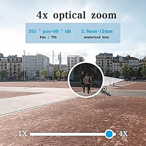 Compatible for Hikvision 5MP Outdoor PTZ PoE IP Dome Camera,4X Optical Zoom 16x Digital Zoom Pan/Tilt with164ft Night Visiont,Built-in Mic,IP67 Weatherproof,Motion Detection