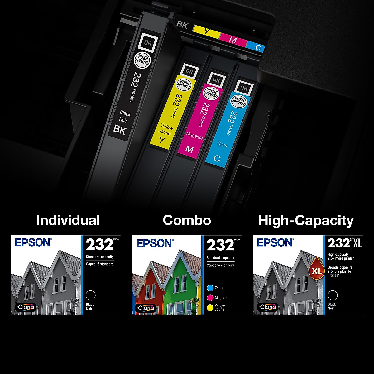 Epson T232 Standard-Capacity Color and High-Capacity Black Multi-Pack