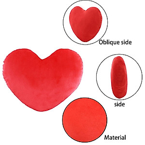 HongMall Cute Plush Red Heart Pillow Cushion Toy Throw Pillows Gift for Friends/Children/Girls/Dogs on Valentine's Day Fit for Living/Bed/Dining/Sofa/Cars, 11.8 X 11 Inch (Red)