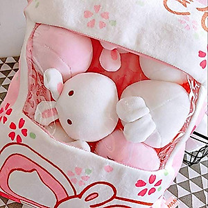 REFAHB Cute Plush Pillow Throw Pillow Removable Stuffed Animal Toys Creative Gifts for Girls (Bunny)