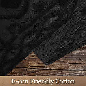 Boho Runner Rug 2'x5' Tufted Cotton Area Rug Accent Beside Rugs Washable Cream Bohemian Long Throw Carpet for Hallway Bedroom Kitchen Laundry Living Room Bathroom Black