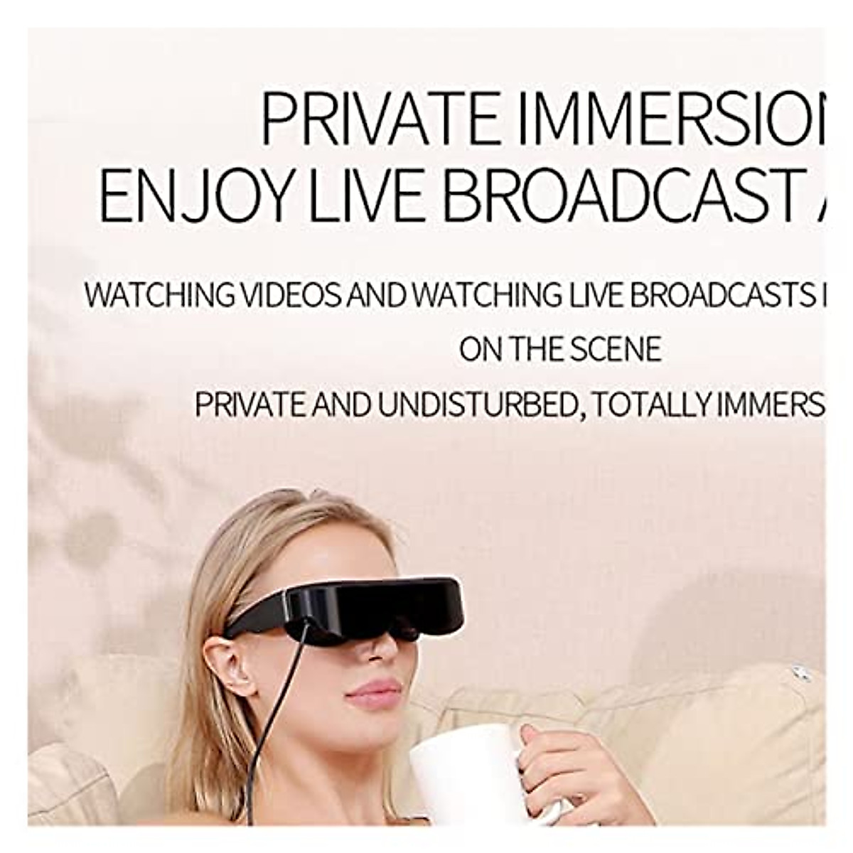 128GB Memory Smart 3D Video Glasses Stereo Head-Mounted Display Eye Glasses Connect Mobile Phone Play Games (Color : Black with 128gb TF)