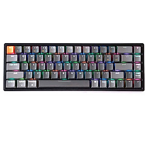 Keychron K6 Hot Swappable Wireless Bluetooth 5.1/Wired Mechanical Gaming Keyboard, 65% Compact 68-Key RGB LED Backlit N-Key Rollover, Aluminum Frame for Mac Windows Gateron G Pro Brown Switch
