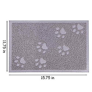 Darkyazi Cat Litter Box Mat for Floor Litter Trapping Mat Non-Slip Backing, Scatter Control, Easy Clean, Water Resistant, Soft on Paws (15.75" x 11.75",Gray Sand)