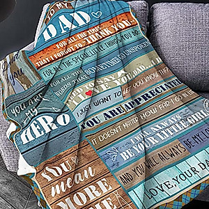 Blanket Gifts for Dad from Daughter, Soft Throw Blanket, Birthday Gifts for Dad, Dad Gifts from Daughter, Flannel Soft Dad Blankets, Christmas for Dad(60” x 50”)