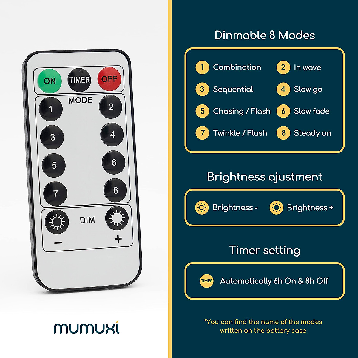 MUMUXI 33ft 100 LED Outdoor Fairy Lights, Timer Battery Operated Twinkle Lights with Remote [2 Pack], Christmas Outdoor String Lights Battery Operated, White Warm Outdoor Twinkle Lights Waterproof