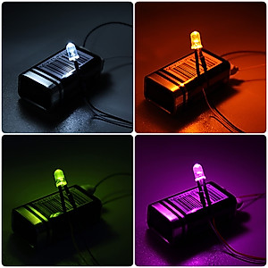 DiCUNO 100Pcs (10 Colors × 10Pcs) 5MM Pre Wired 12V LED Diodes, 9.4 Inch/24CM Ultra Bright Light Emitting Diodes Assorted Color Kit Box for Circuit Science Experiment, DIY Lighting Projects