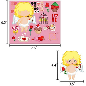 48 Sheets Valentines Stickers for Kids Make Your Own Valentines Sticker Sheets Home Classroom Party Favor Art Craft School Rewards