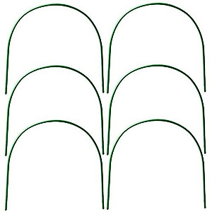 Greenhouse Hoops with Plastic Coated,6Pack 4 Ft Long Tube Garden Hoops Support Frame Grow Tunnel for Plant Cover Support Protection (18.9" Hx15.7 W)