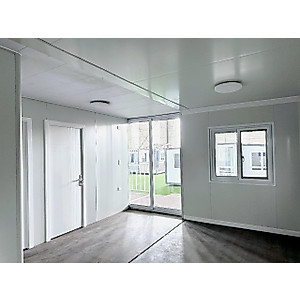 Generic Mobile House Portable House Foldable Detachable Prefabricated Luxury Villa Design Easy Setup Move,Mobile Expandable House Bedroom Bathroom Living & Kitchen (30ft X10ft X10ft), White/Grey